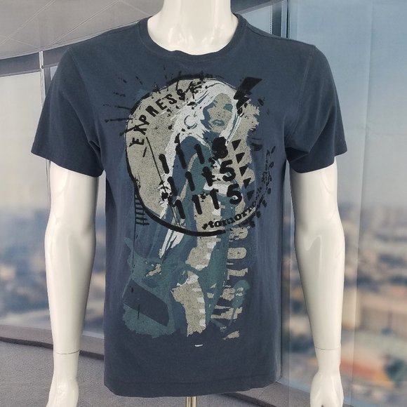 Express | Shirts | Vintage 200s Tshirt Blue Tee Lady Art Shirt S | Poshmark